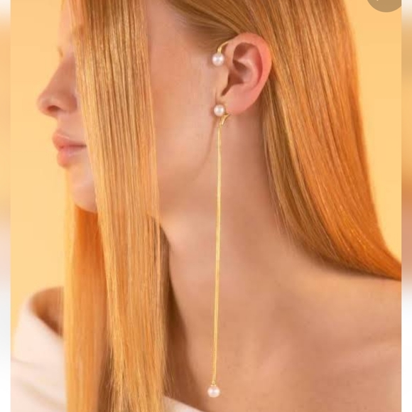 Mam Orginals | Jewelry | Snake Pearl Earcuff With Chain New | Poshmark